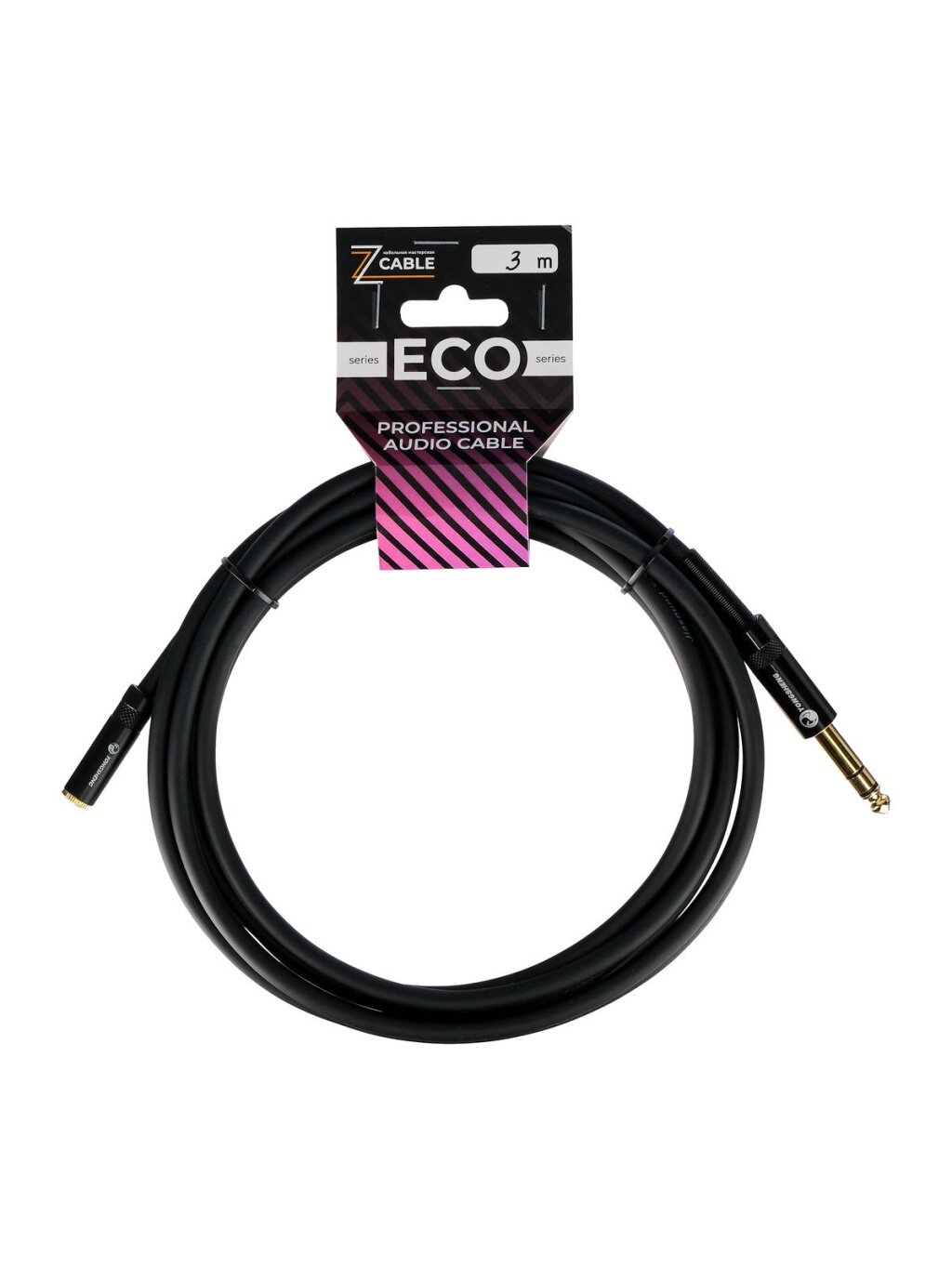 E49-6,35-3,5F-0300-0 Удлинитель-переходник 6,35-3,5мм female, 3м, ZZcable