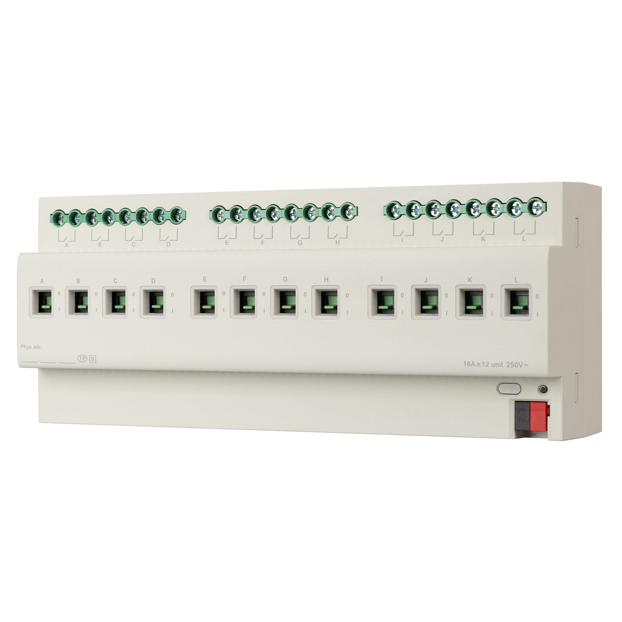 Релейный модуль Arlight INTELLIGENT ARLIGHT Релейный модуль KNX-7123-82-DRO-DIN (BUS, 12x16A, KNX Secure) (IARL, IP20 Пластик, 2 года)