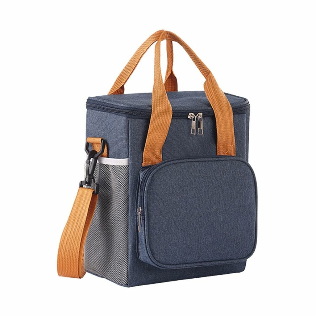 Портативная сумка-ланч-бокс с термоизоляцией и сохранением в холодном состоянии messenger lunch bag-темно-синий