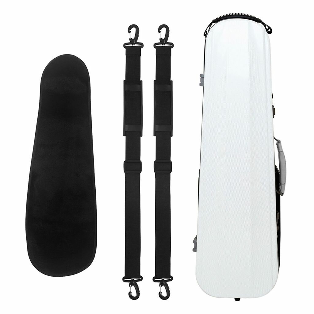Защитный скрипичный чехол с текстурой карбона, удобный, регулируемый, для струнных инструментов, Белый