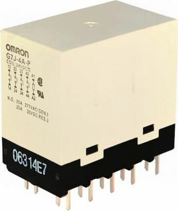 Реле OMRON G7J-4A-P DC24 электромагнитное 4PST-NO Uобмотки 24ВDC 25А Серия G7J 1 шт