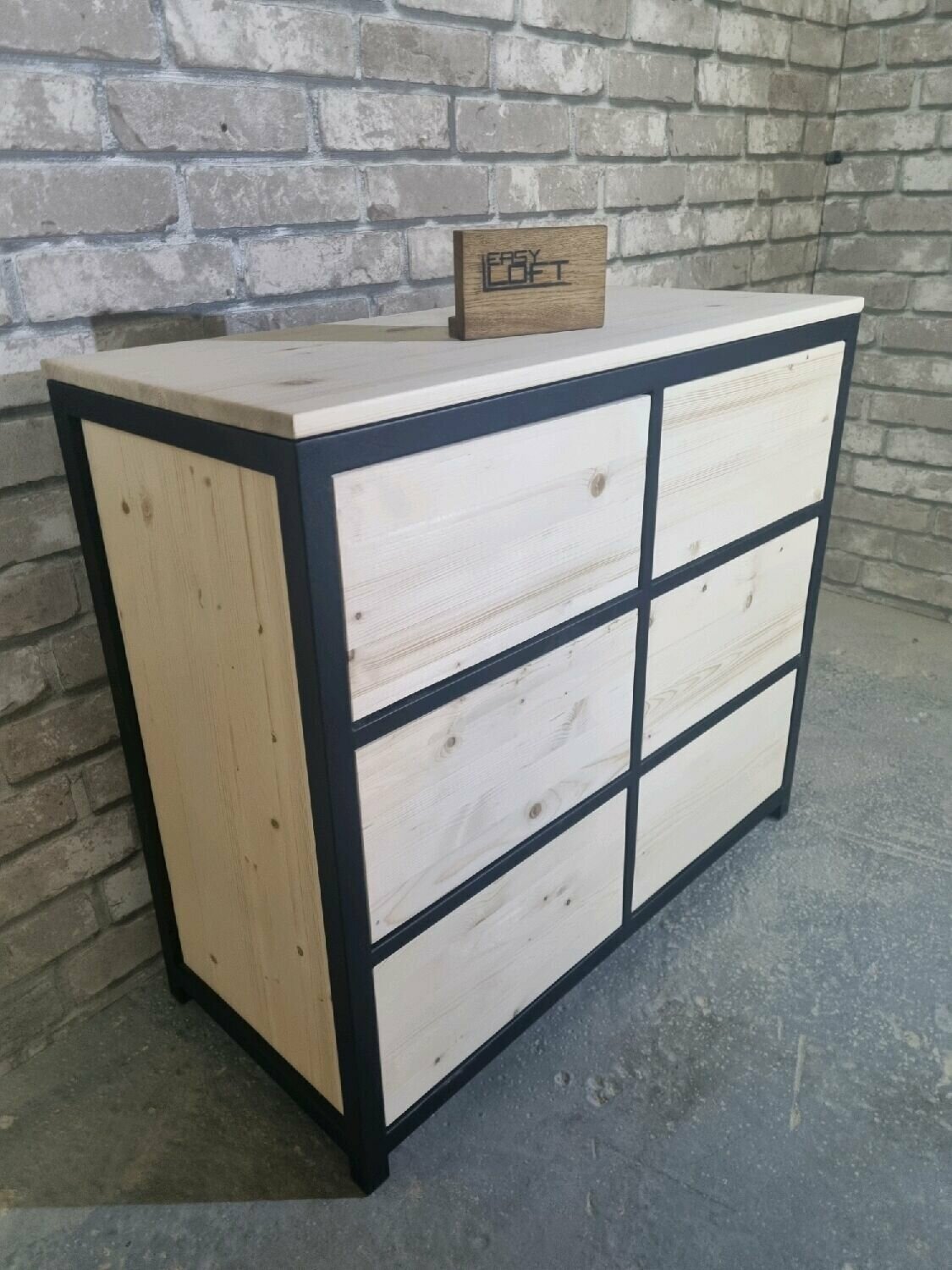 Комод "EasyLOFT" в стиле лофт с ящиками, для дома и дачи, в прихожую, 90х40х80 см.