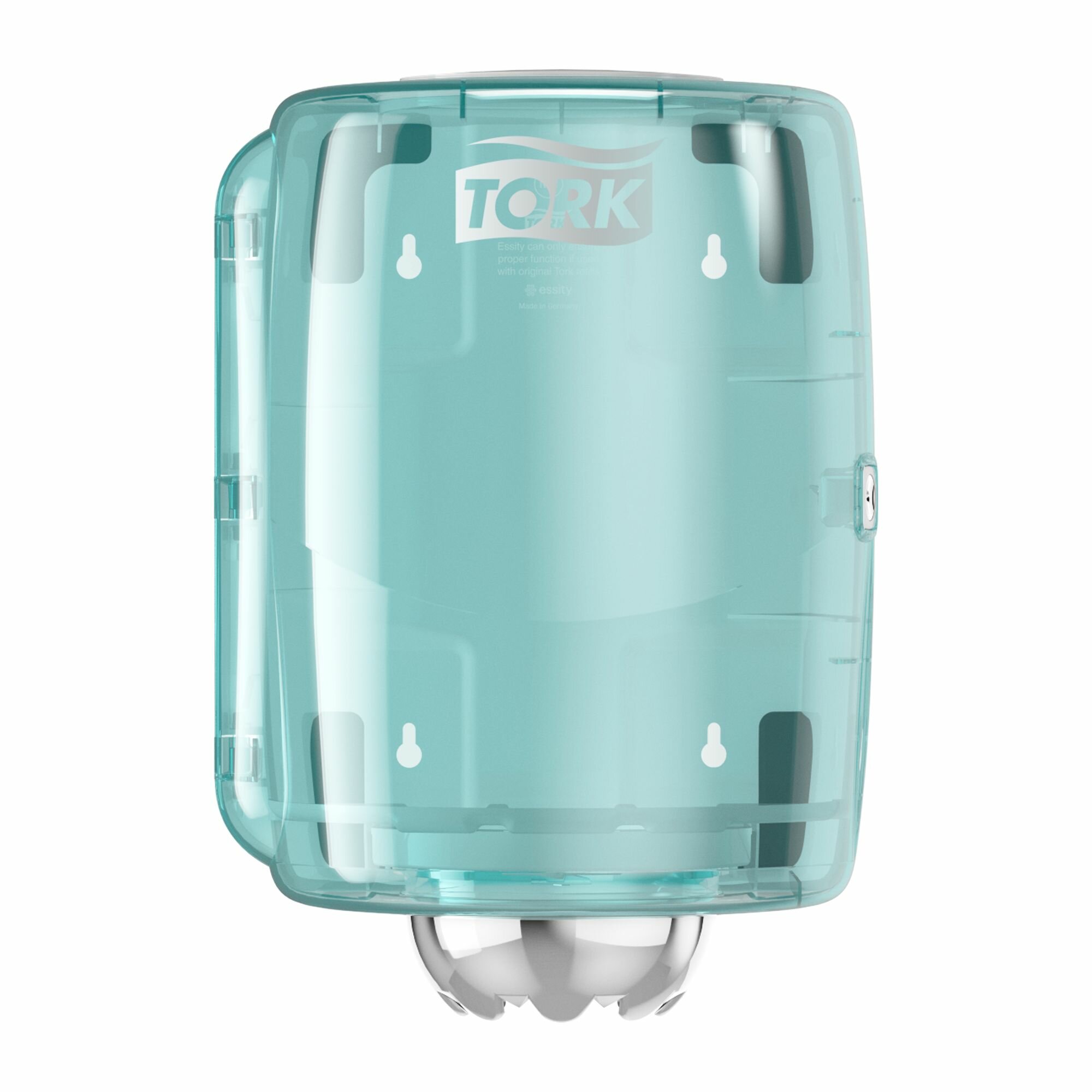 Диспенсер для бумажных полотенец с центральной вытяжкой Tork, система M2, цвет: бирюзовый, 659000