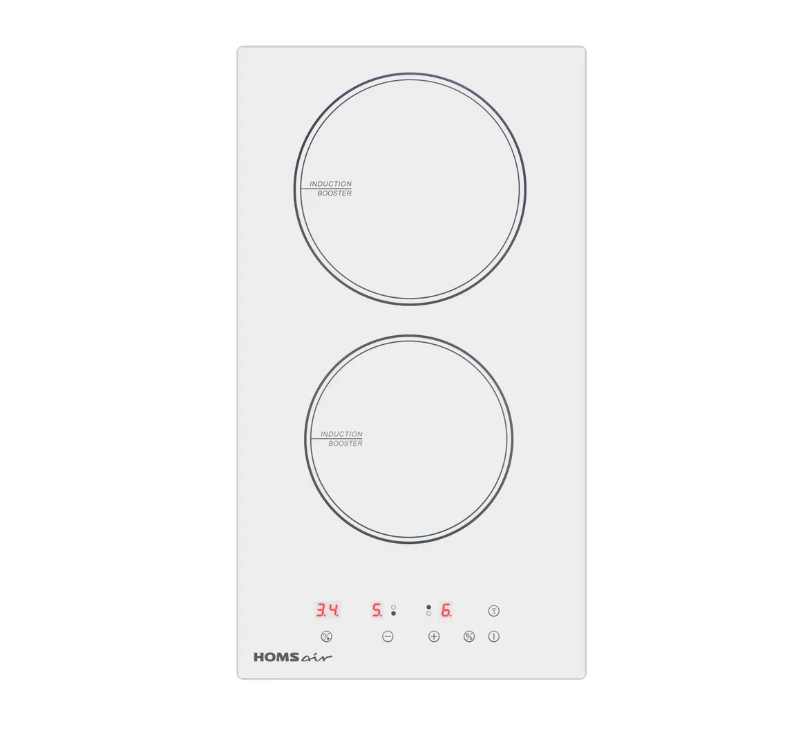 Индукционная панель HOMSAIR HIC32AWH, 2 конфорки, стеклокерамическая, сенсорное управление