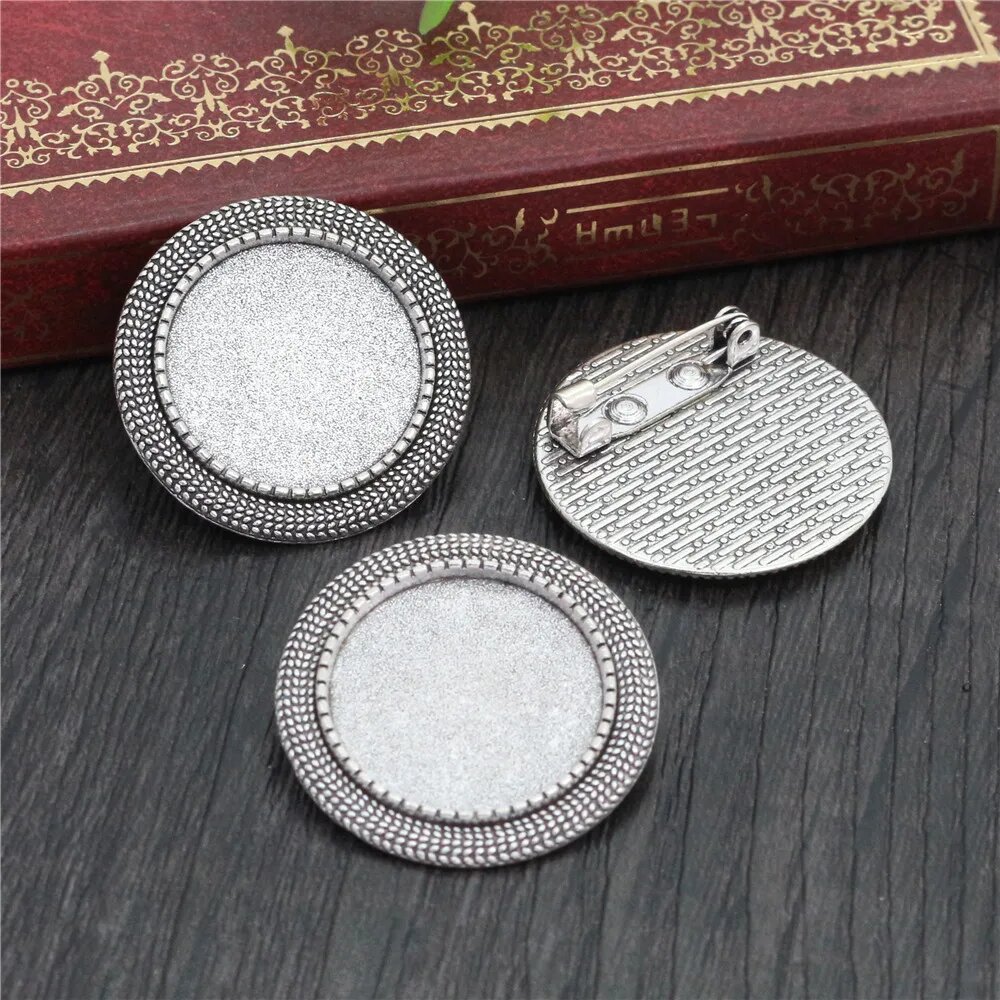 Бронзовые основы для брошей Wadsfred 5 шт Серебряный, Antique Silver