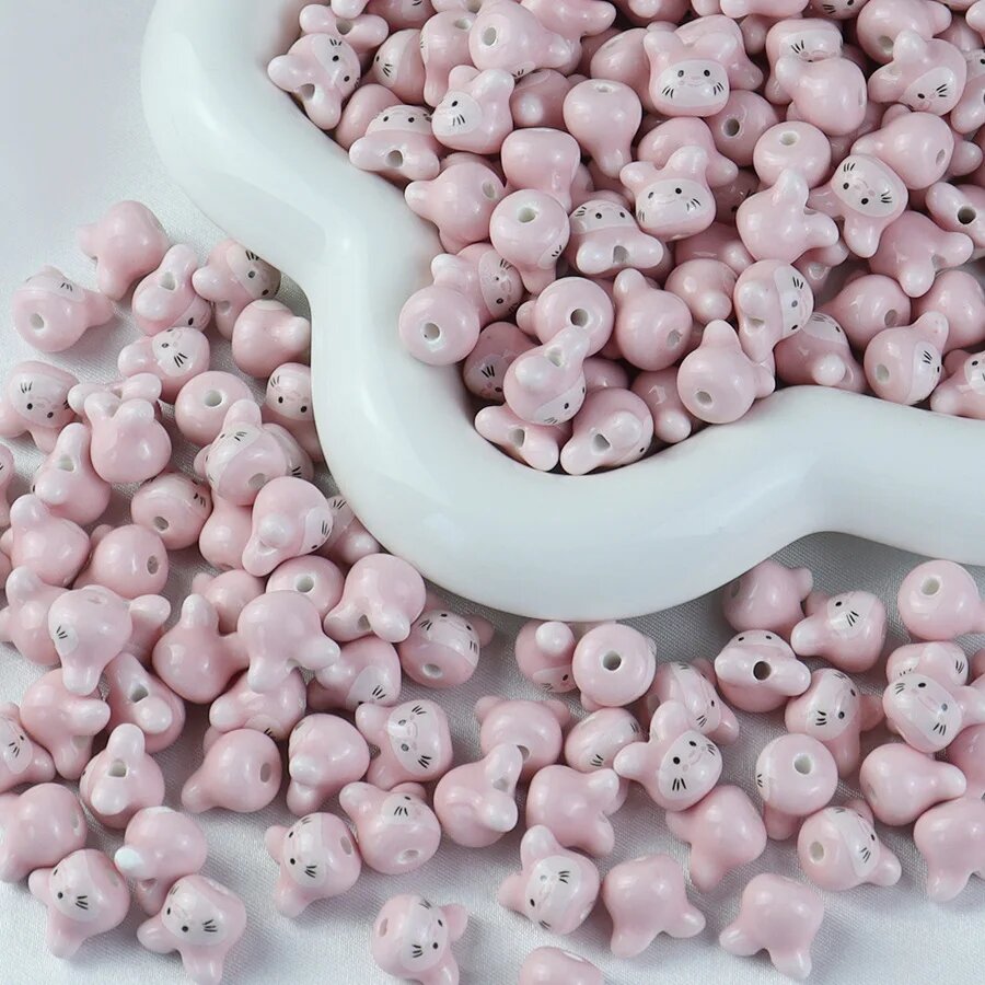 YoZuSmily керамические бусины Тоторо 12 мм Розовый, 6
