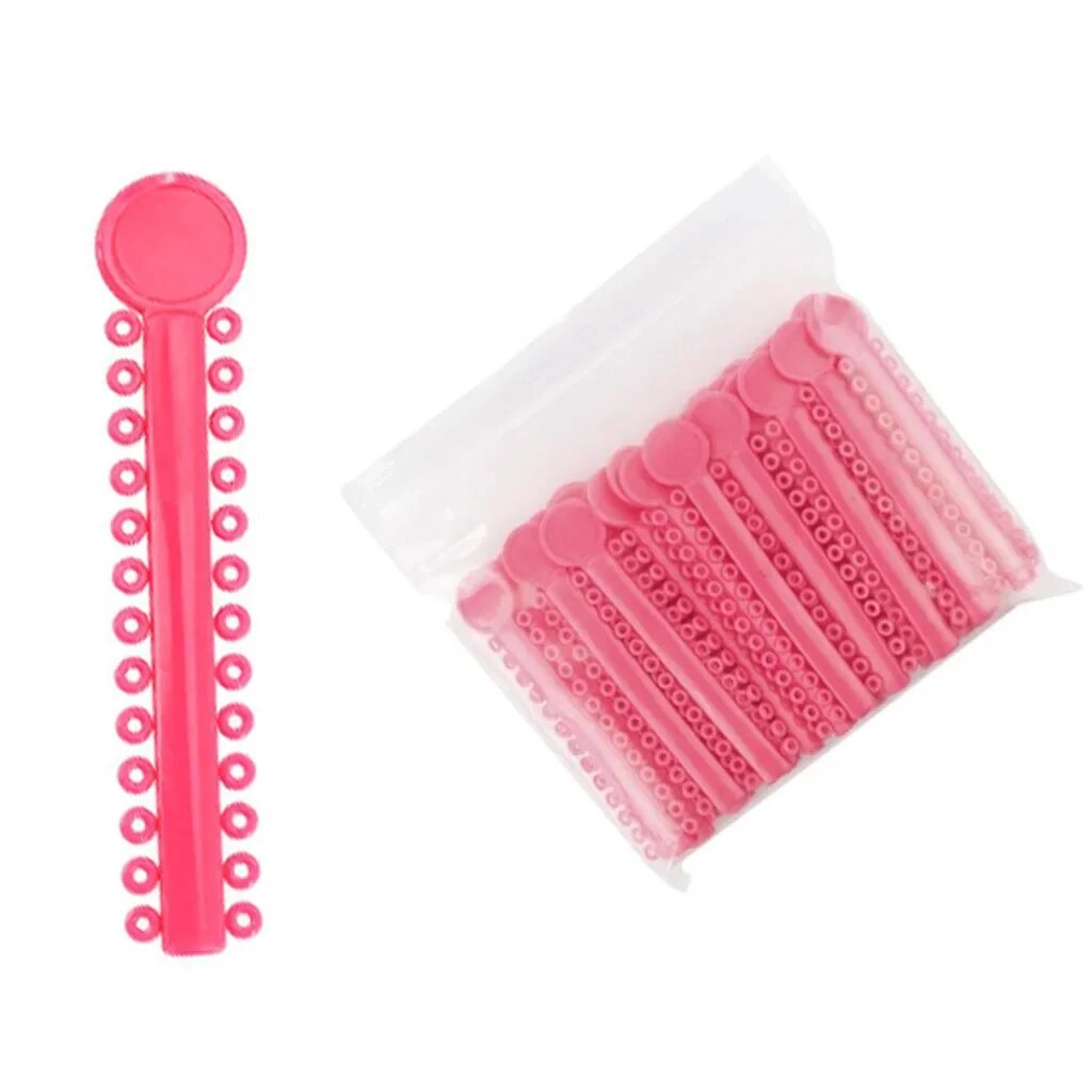Розовые лигатурные кольца для брекетов, Color 5