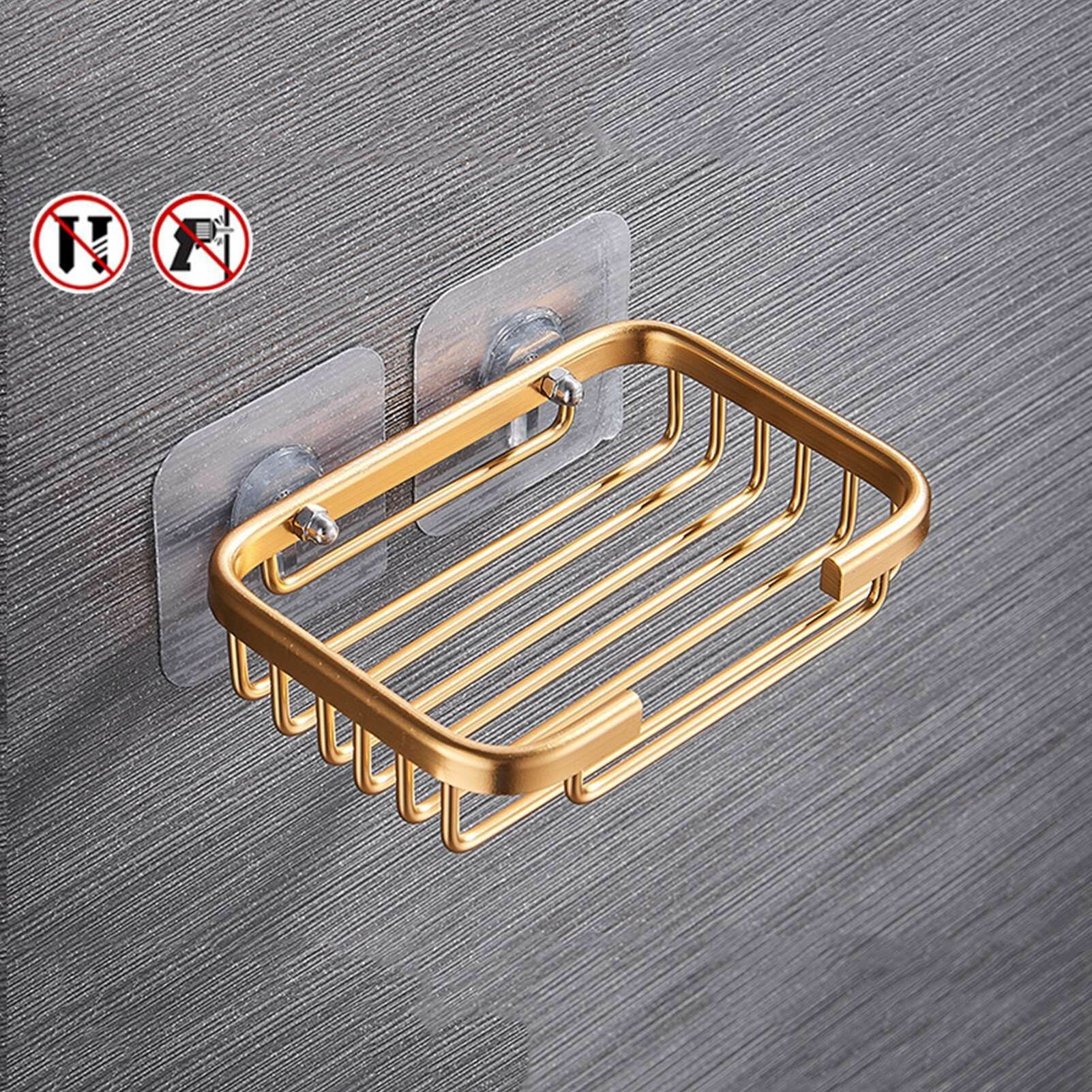 Мыльница для душа без сверления с клеевой основой, устойчивая к влаге, компактная для ванной и кухни, держатель для мыла с быстрым сливом воды