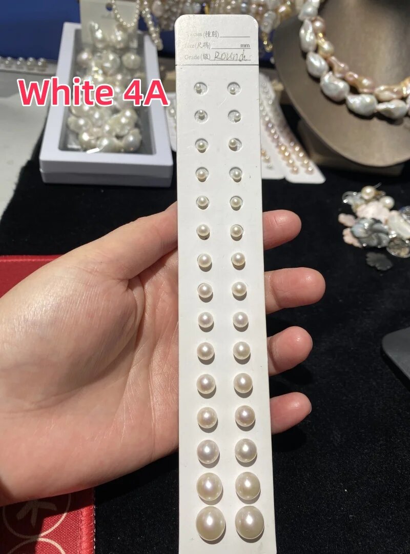 Натуральный пресноводный жемчуг бусины 2-11,5 мм для ювелирных изделий 8-8.5mm 1pcs, White 4A