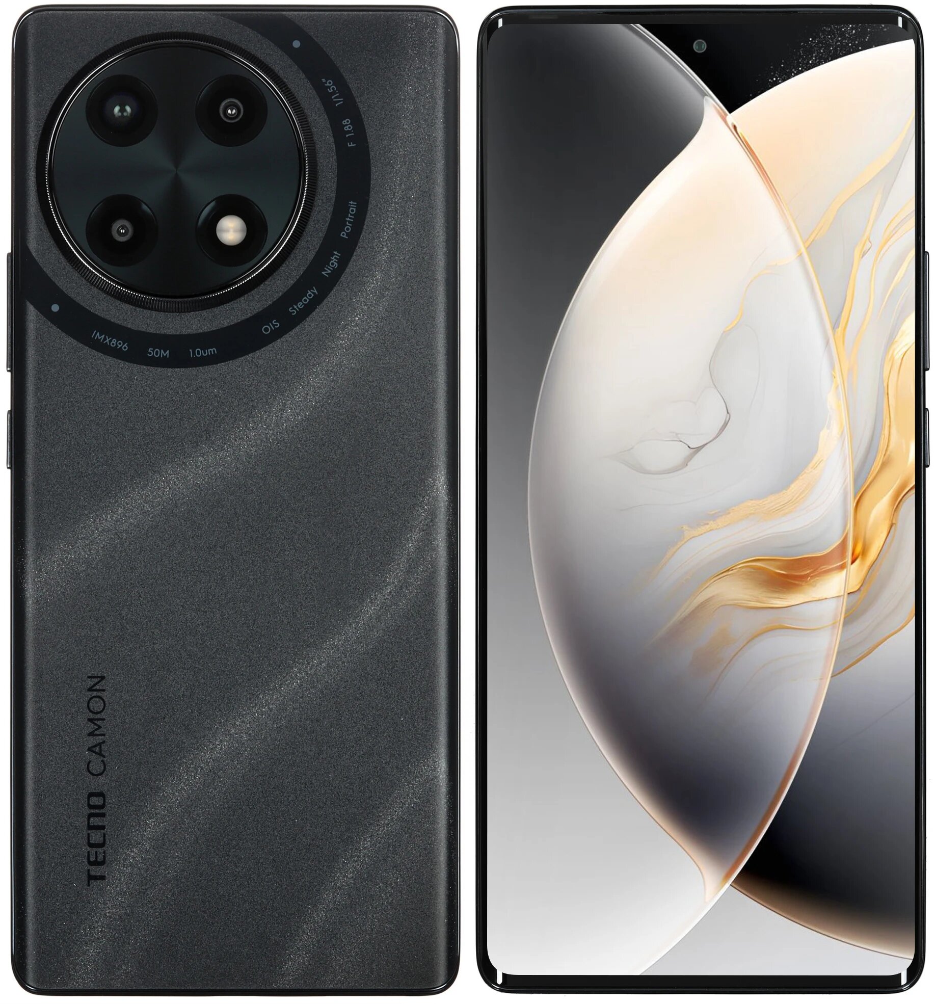 Смартфон Tecno CAMON 30S, 8/128 ГБ, 5000 мАч, 50 МП, NFC, Android, черный