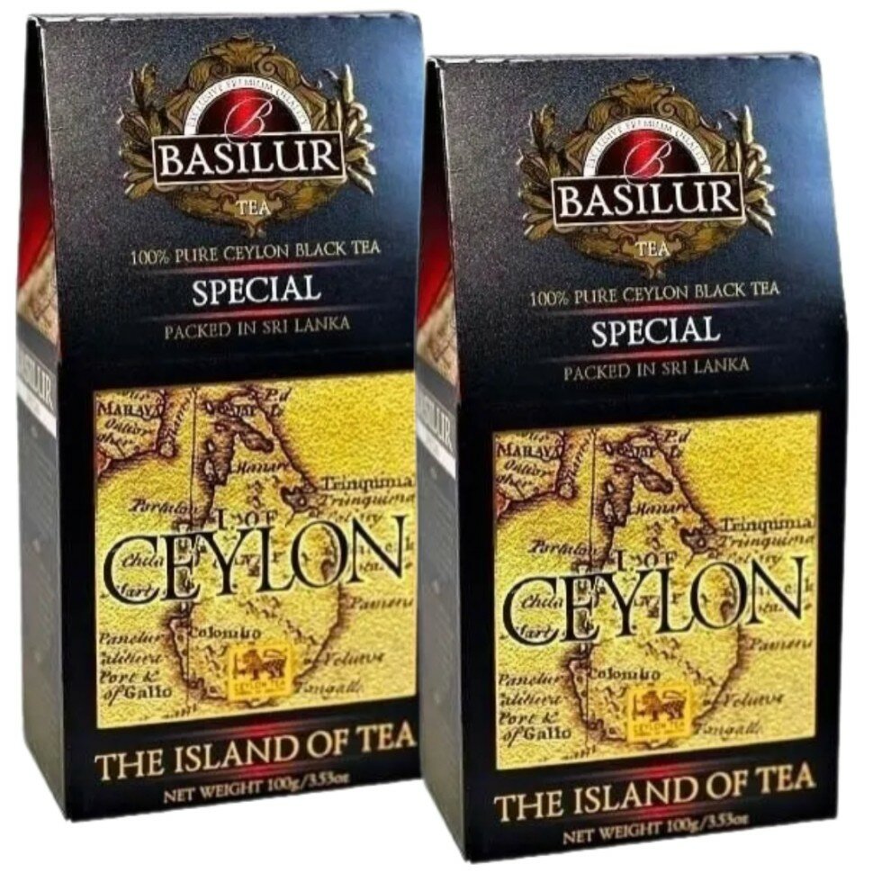 Чай черный Базилур Остров спешл 100 грамм 2 штуки