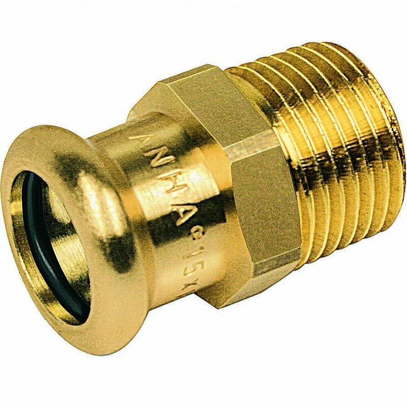 Переходник 35-1", Sanha PuraPress 8243G, пресс-резьба, нар, бронза