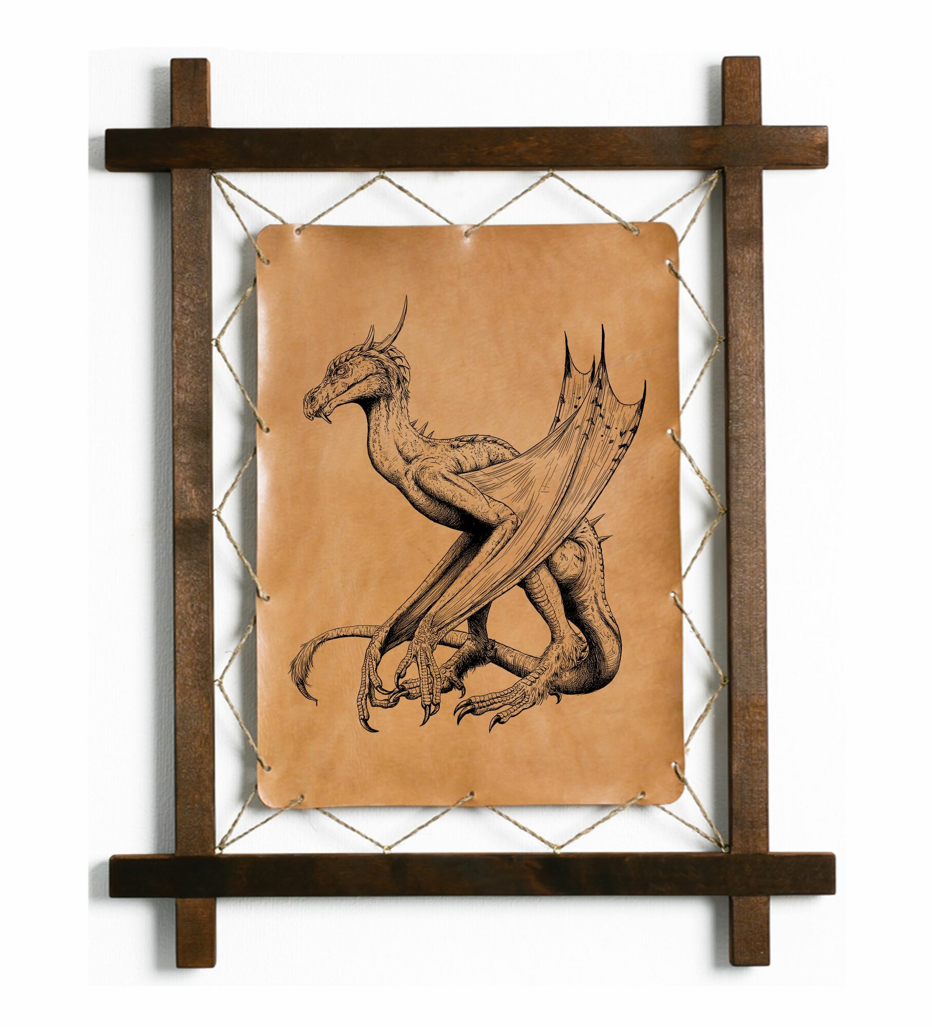 Картина интерьерная из кожи "Виверна", BoomGift