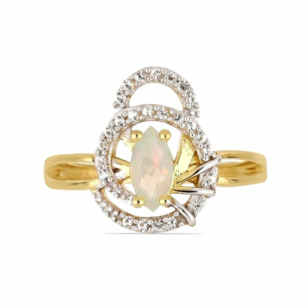 Кольцо, серебро, 925 проба, опал