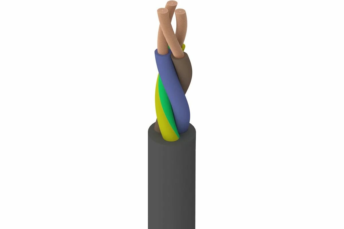 Провод ореол ПВС, черный, 3x0,75 мм, ГОСТ, 10 м 00-00009207