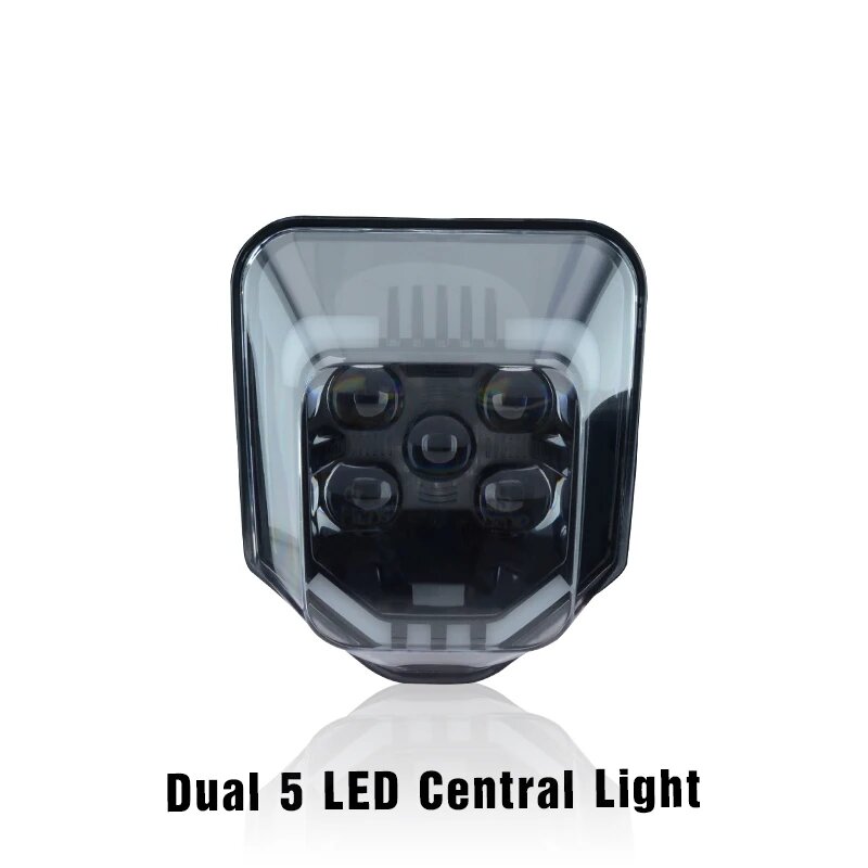 Новый Головной фонарь POWERZONE для мотоцикла 2021, Головной фонарь, Головной фонарь для Husqvarna FE250 FE350 FE450 2020 2021 2022, светильник Черный, 5 LED wick