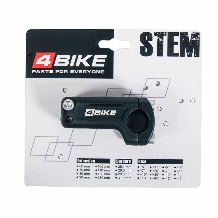 Вынос руля "4BIKE", BMX, алюм, MX-625, L:48, D:22.2мм, FORKS CLAMP:28.6мм, ARV-ST-MX625-4822B