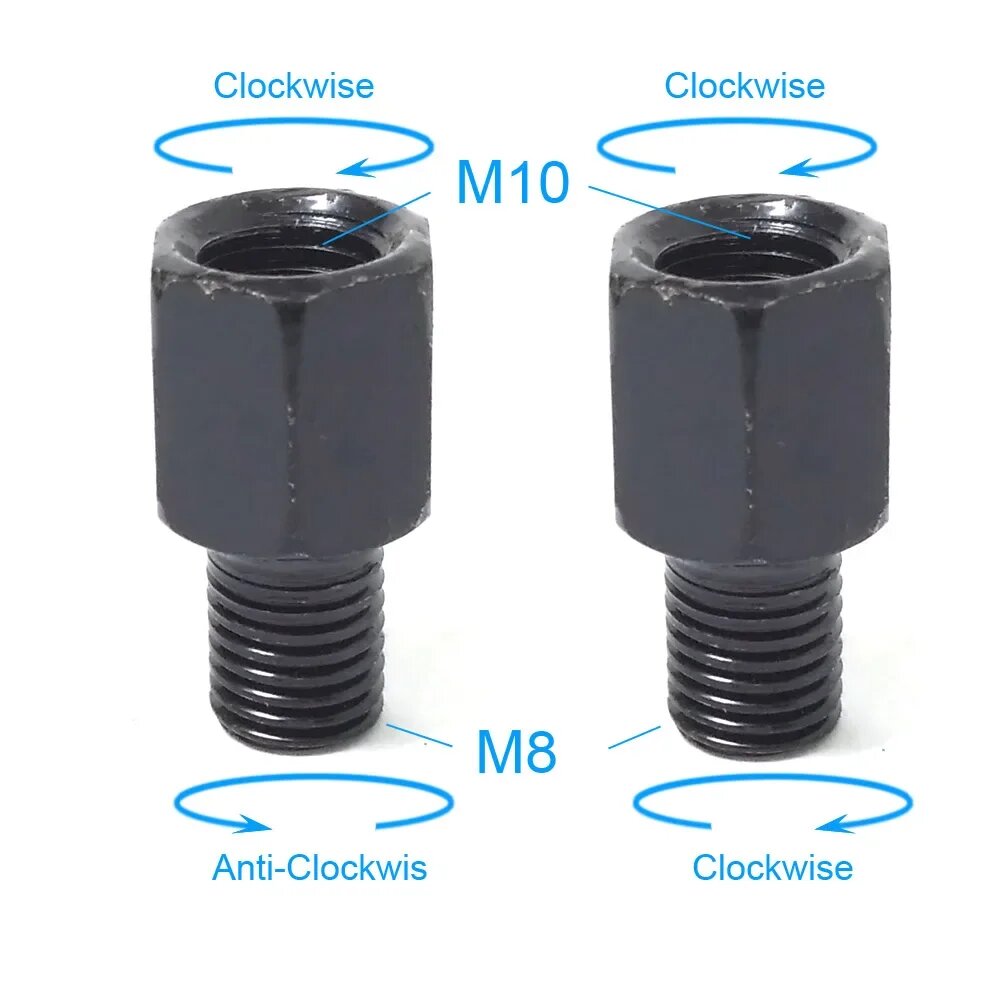 Адаптеры для зеркал мотоцикла M10/M8 черные