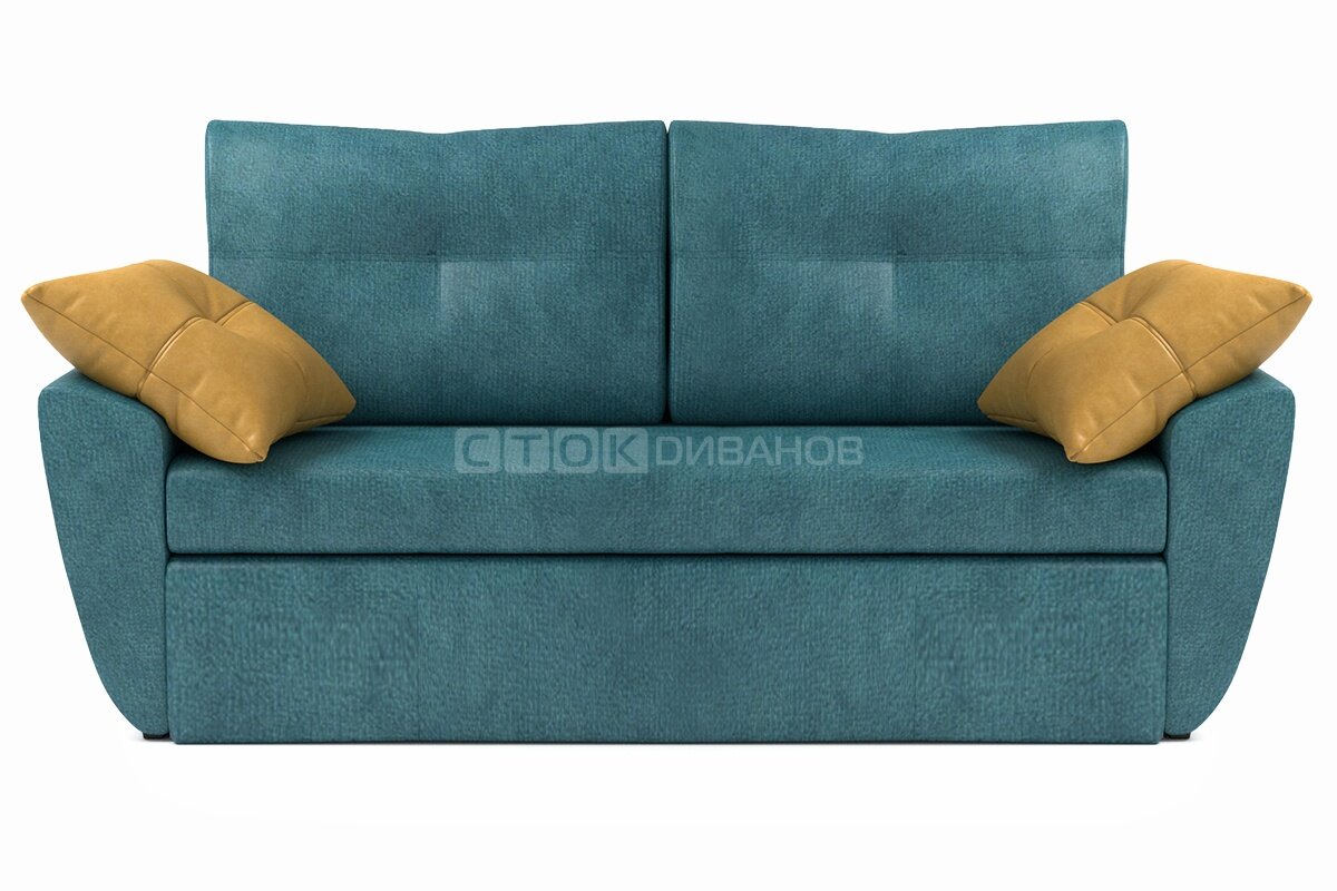 Диван Сток Диванов Амстердам-2, бирюзовый велюр, 160 см, механизм выкатной