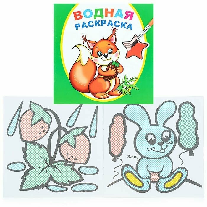Водная раскраска Леда Белочка 200х200 мм, 8 листов (978-5-00033-683-0)