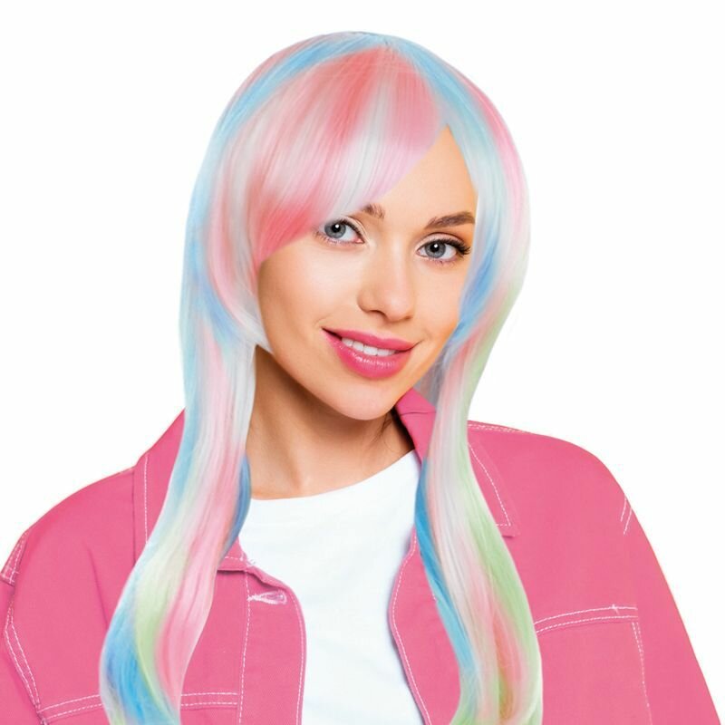 Карнавальный парик Веселуха "Единорог", Макаронс Длинные