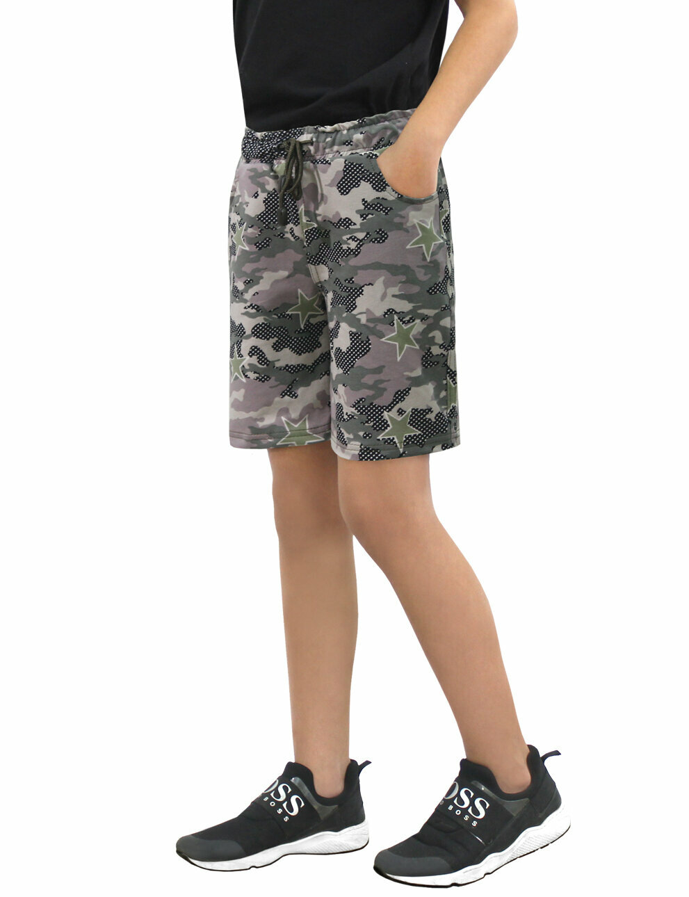 Шорты трикотажные камуфлированные