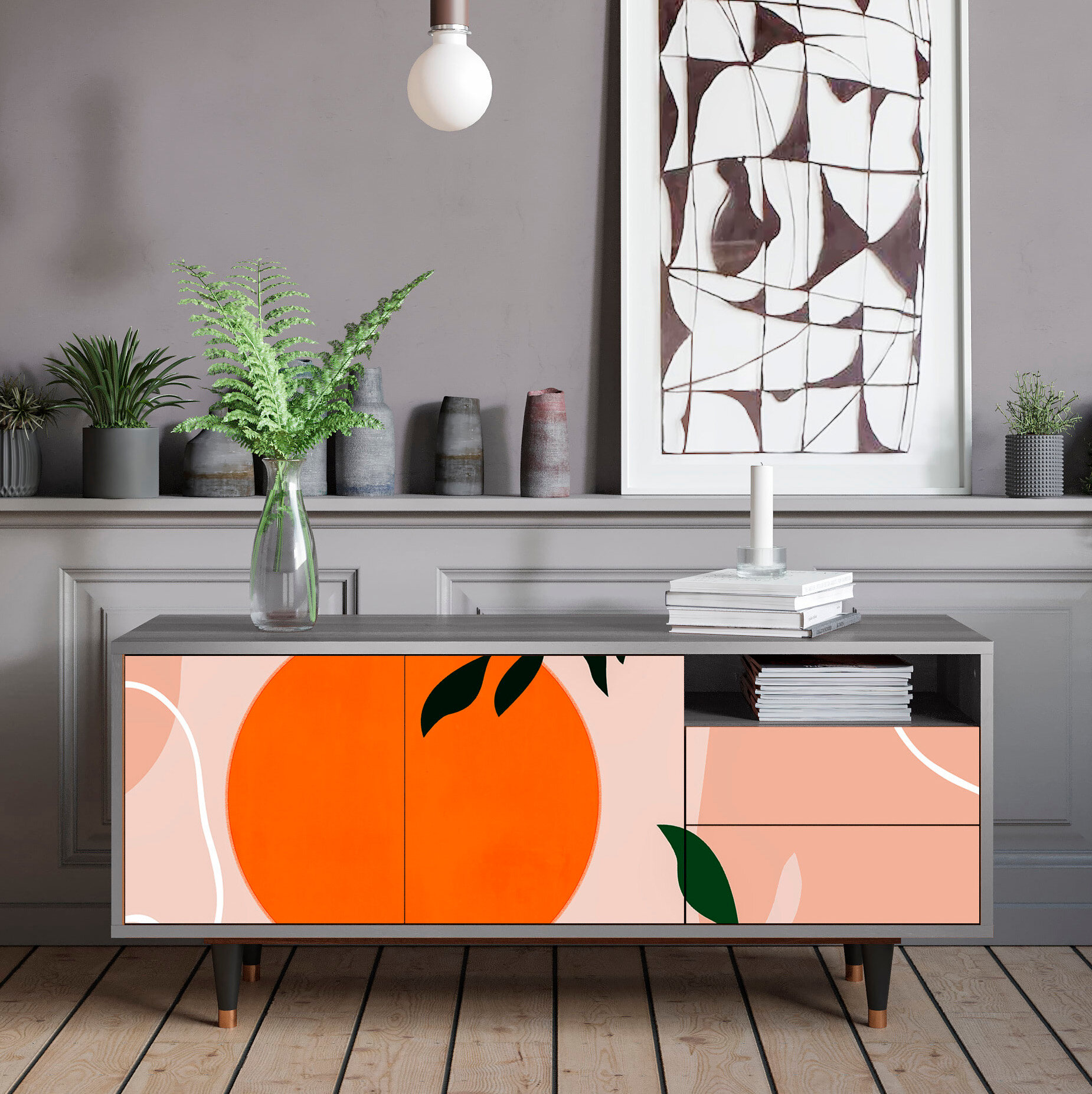 ТВ-Тумба - STORYZ - T7 Artwork, Размер - 125 x 56 x 41 см, Цвет корпуса - , Серый