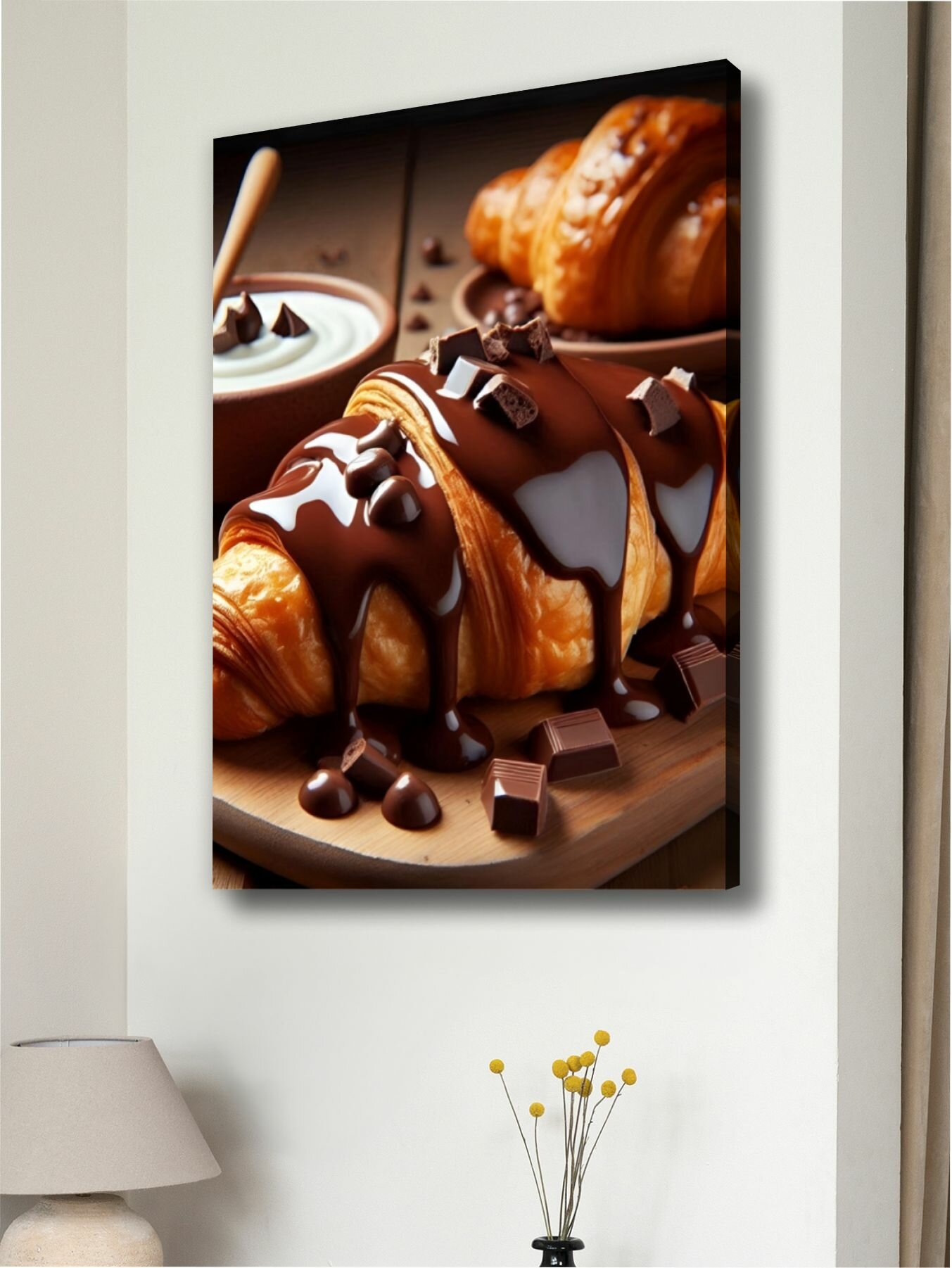 Картина Шоколадный круассан интерьерная 50x70см 1шт.