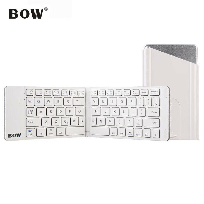 Hangshi (BOW) HB022A Foldable Wireless Bluetooth Keyboard, Compatible with IPad, Tablets, Smartphones, And Computers, Universal Office Keyboard, White