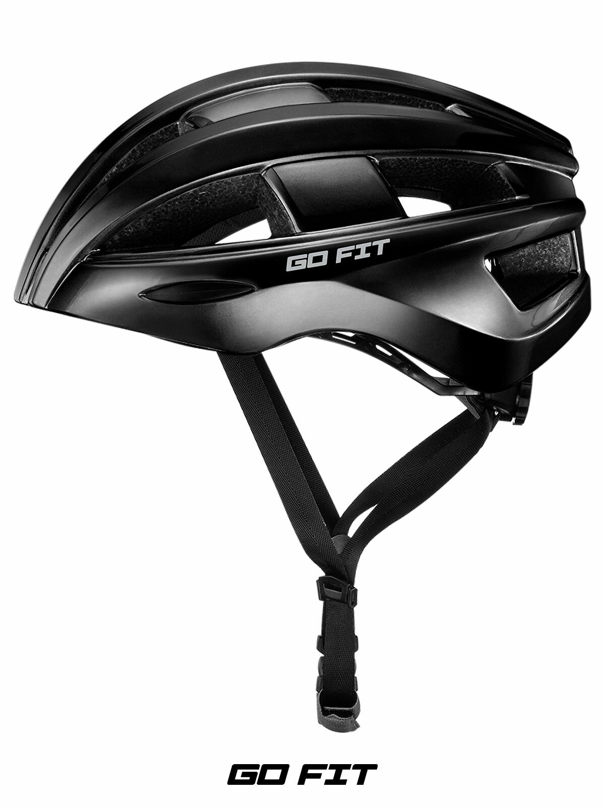 Шлем велосипедный GO FIT Active, встроенный задний фонарь, защитный спортивный, экипировка для велосипеда, скутера, самоката, электросамоката, черный