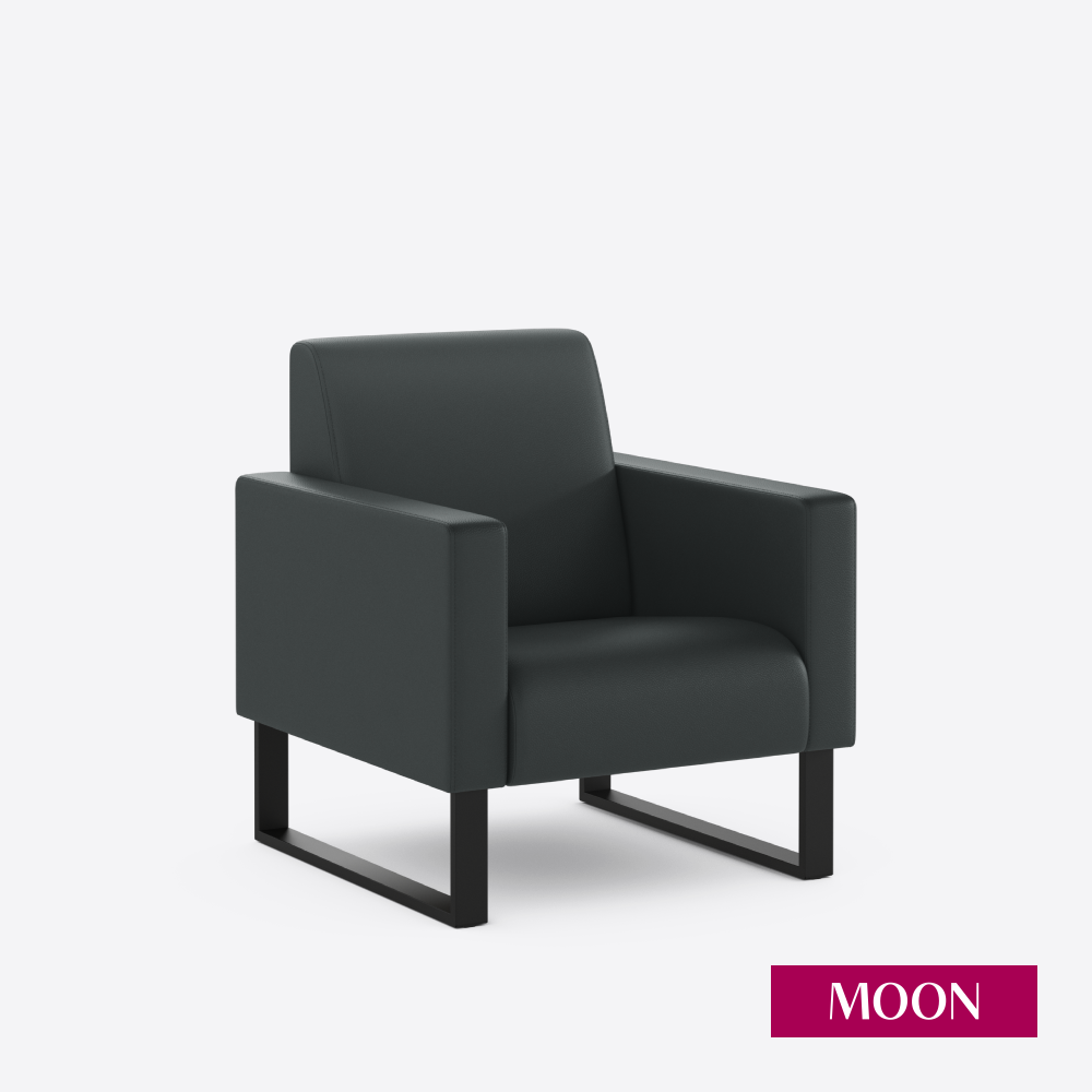 Кресло MOON 158 нераскладное, экокожа, цвет черный, 76*84*91, эксклюзивная высокоэластичная пена (UniqFoam).