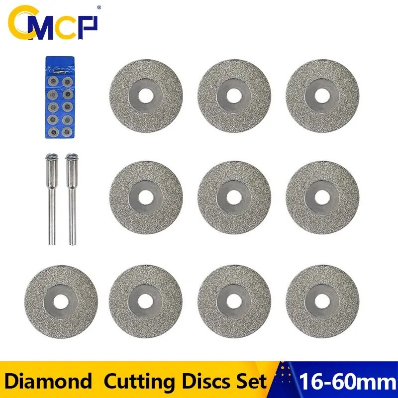 CMCP мини алмазный пильный диск 16-60 мм микро пильный диск алмазный шлифовальный круг для вращающихся инструментов полотно циркулярной пилы с оправкой 10pcs 40mm