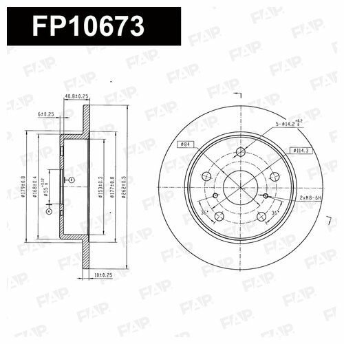 Диск тормозной GEELY 1064001294 FAP FP10673