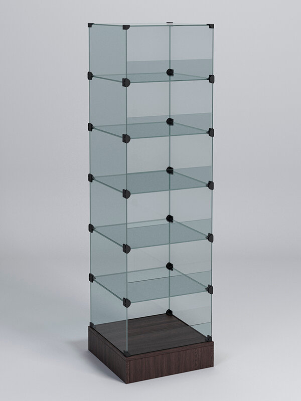 Витрина "КУБ" №502-КО стаканчик (без дверок, передняя стенка - стекло), Дуб Венге