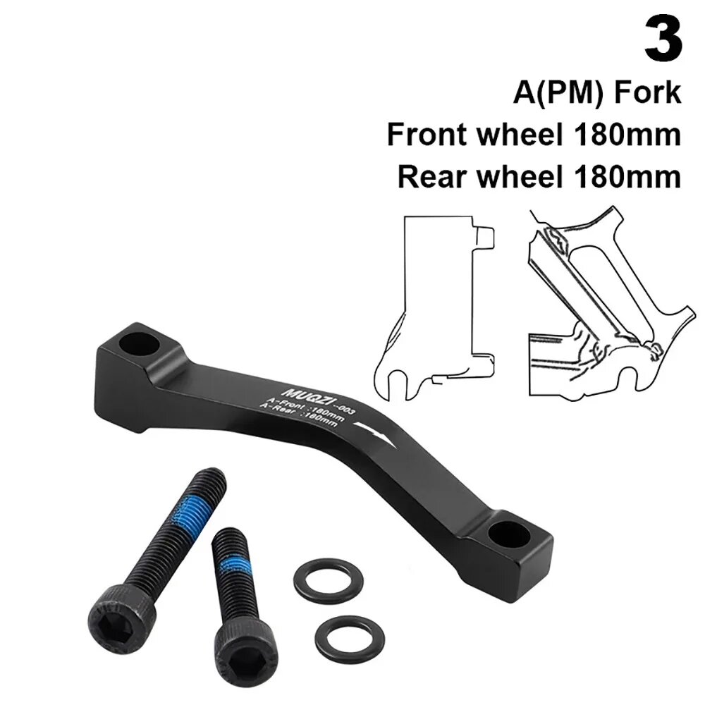 Адаптер дискового тормоза Rotor PM/IS на PM Черный, 3-Black