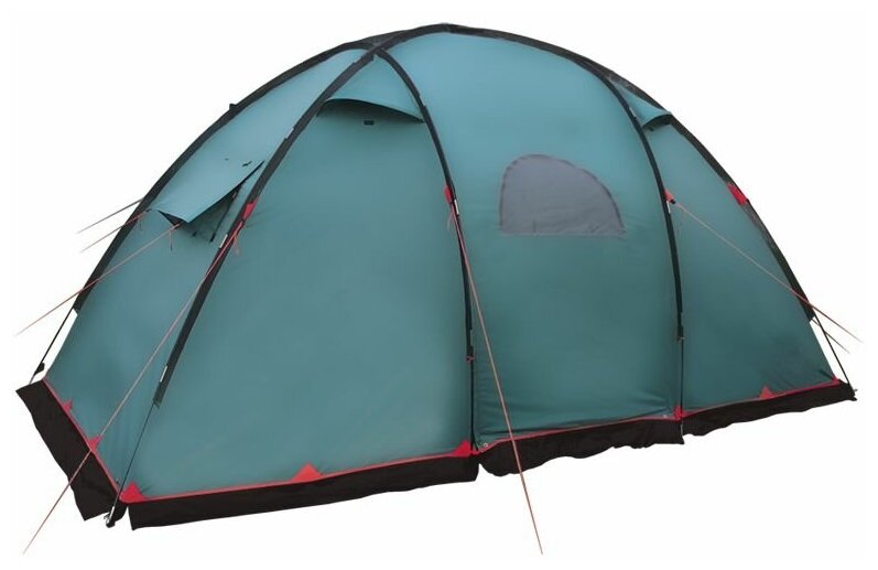 Палатка Tramp "Eagle 4 V2", кемпинговая, 4-местная, 5000/10000 мм, двухслойная, полусферическая, вес 13.9 кг, зеленая — фото 1