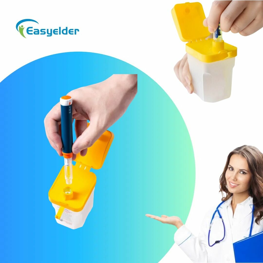 Easyelder 2 шт Портативный контейнер для диабетических игл 400 мл безопасный контейнер для утилизации с замком, для дома и путешествий