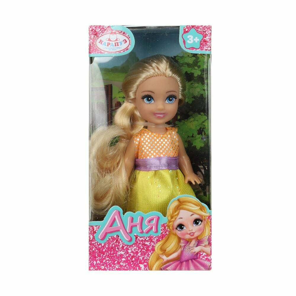 Кукла девочка Аня 12 см. Карапуз ANNA-BF15-BB
