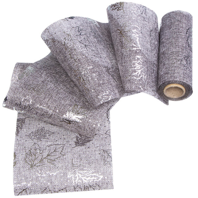 Декоративная лента Резные Листья 270*14 см черненое серебро, Koopman, 767530630-2