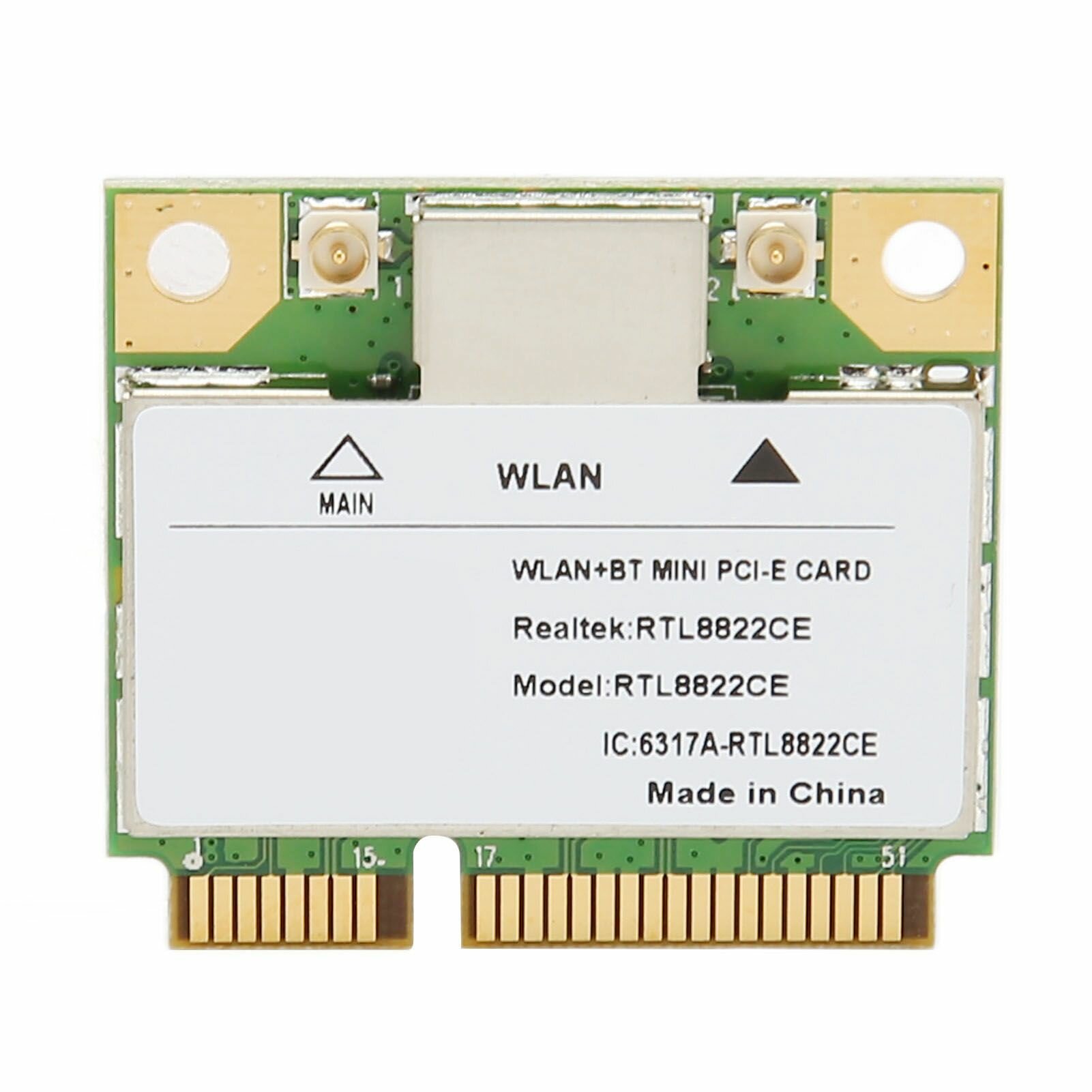 Двухдиапазонная Wi-Fi-карта 2,4G 5G RTL8822CE Mini PCIe Gigabit Wireless Network Card с Bluetooth 5.1, поддержкой Windows 10/8.1/8/7, антенна с высоким коэффициентом усиления для надежного соединения