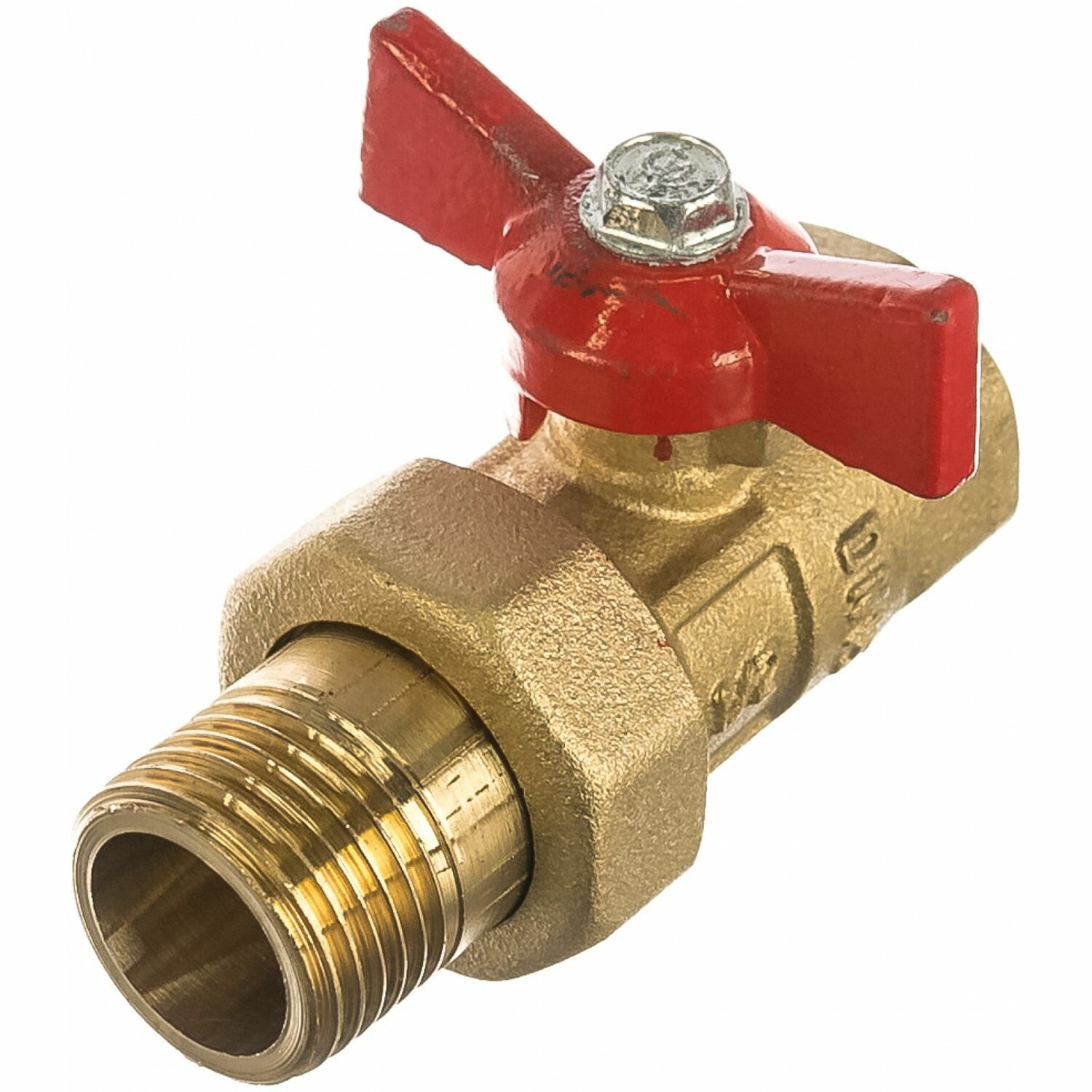 Кран шаровый Галлоп, ручка-бабочка, американка, для воды, 1/2