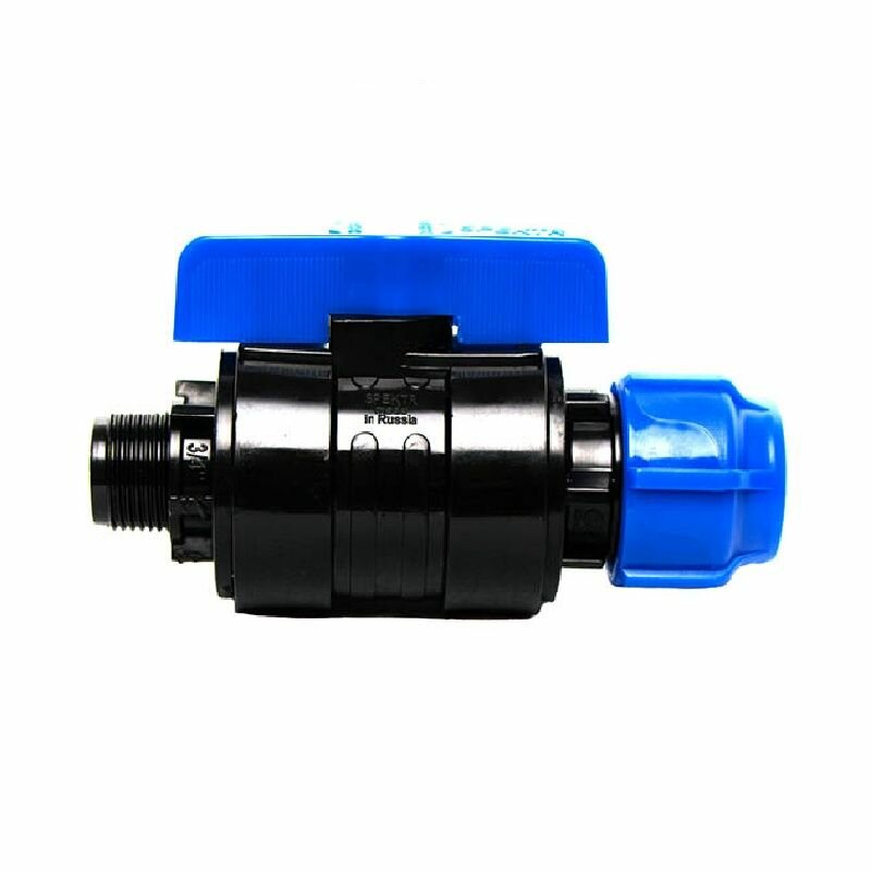 Кран ПНД компрессионный 20 х 1/2, наружная резьба, PN16, SPEKTR