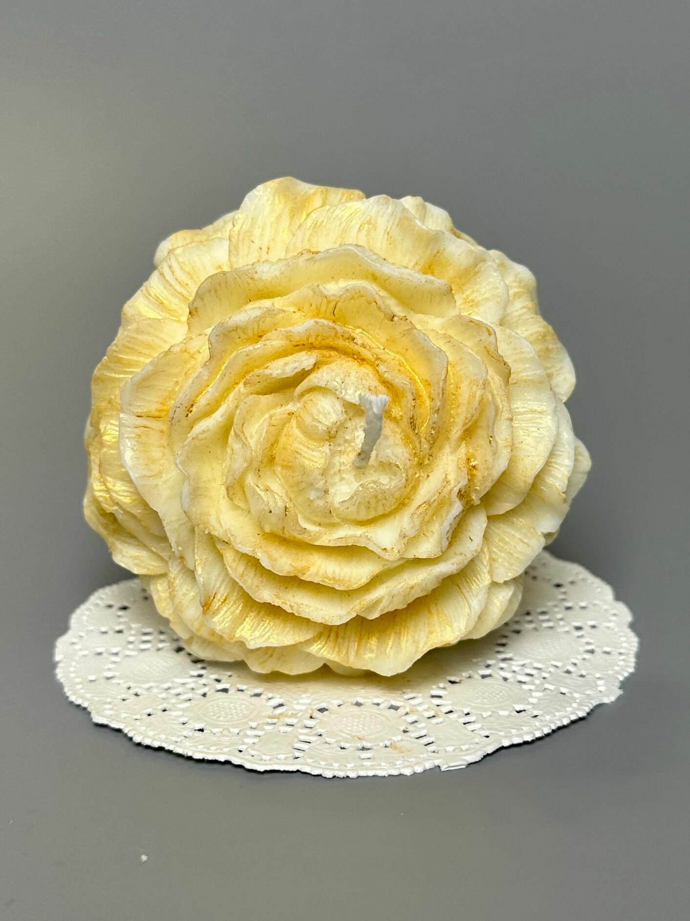 Свеча из кокосового воска Pawns Collection для украшения тортов Rose Gold ручной работы 1 шт