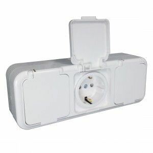 Bylectrica пралеска аква блок 3 мест роз. 16А ОУ (земля, крышка, штрк, IP54, ABS) бел.