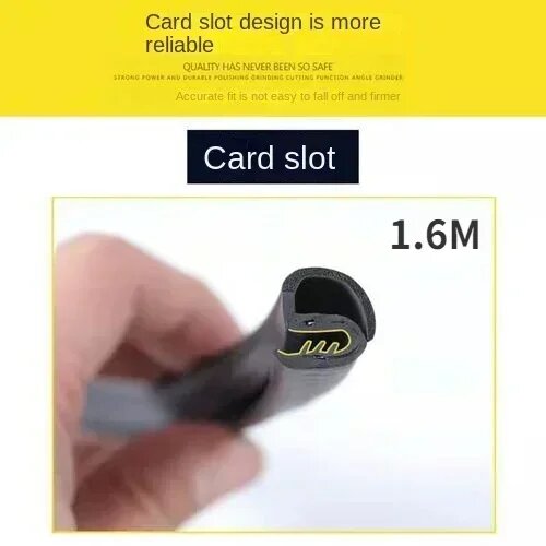 Уплотнитель края двери автомобиля, резиновое уплотнение, шум стойки B, ветрозащитная защита, передний автогерметик, аксессуары, декоративная полоса 1.6m