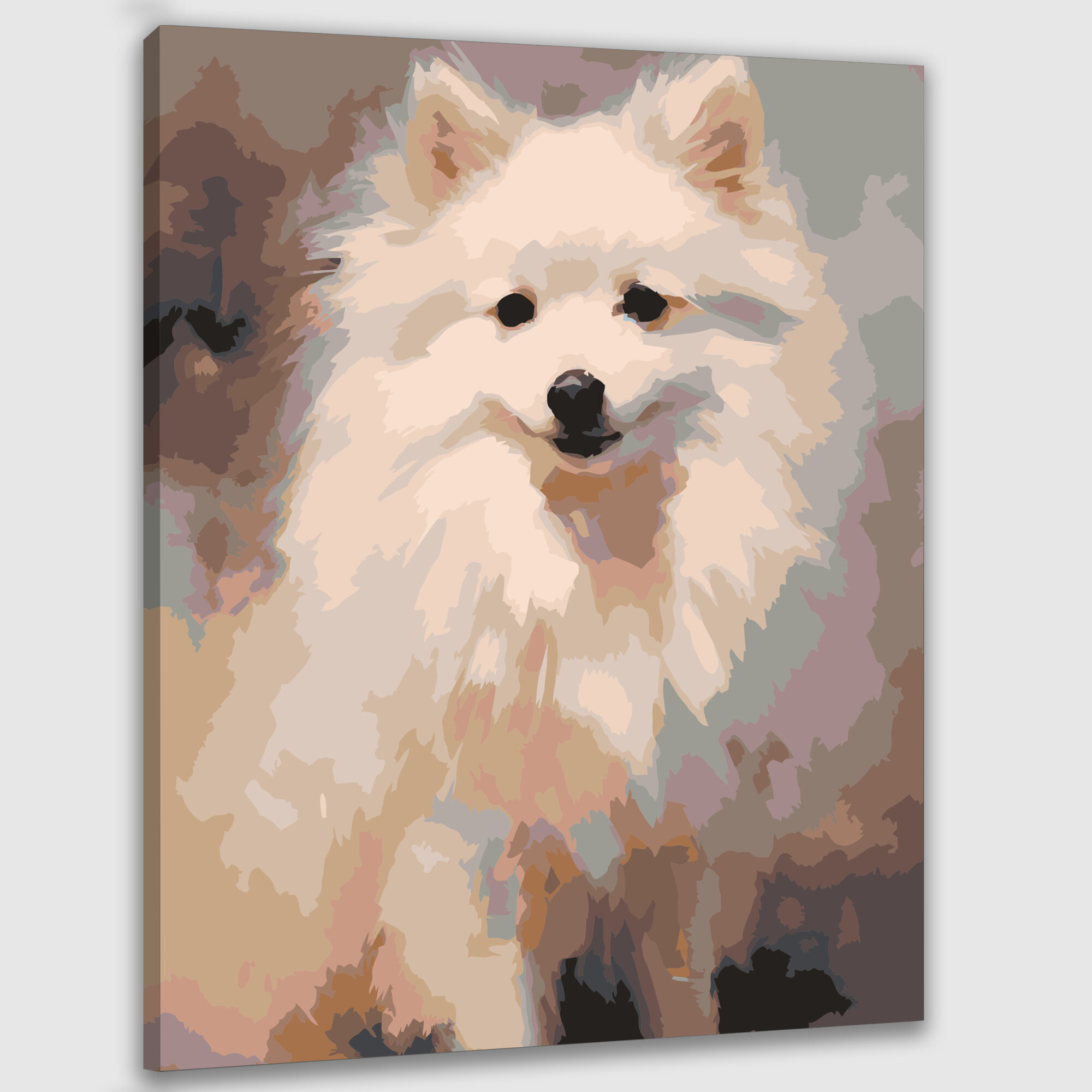 Картина по номерам 40x50 см, картина маслом, собака шпиц, элегантность, стиль, богатые текстурированные, мех, осанка