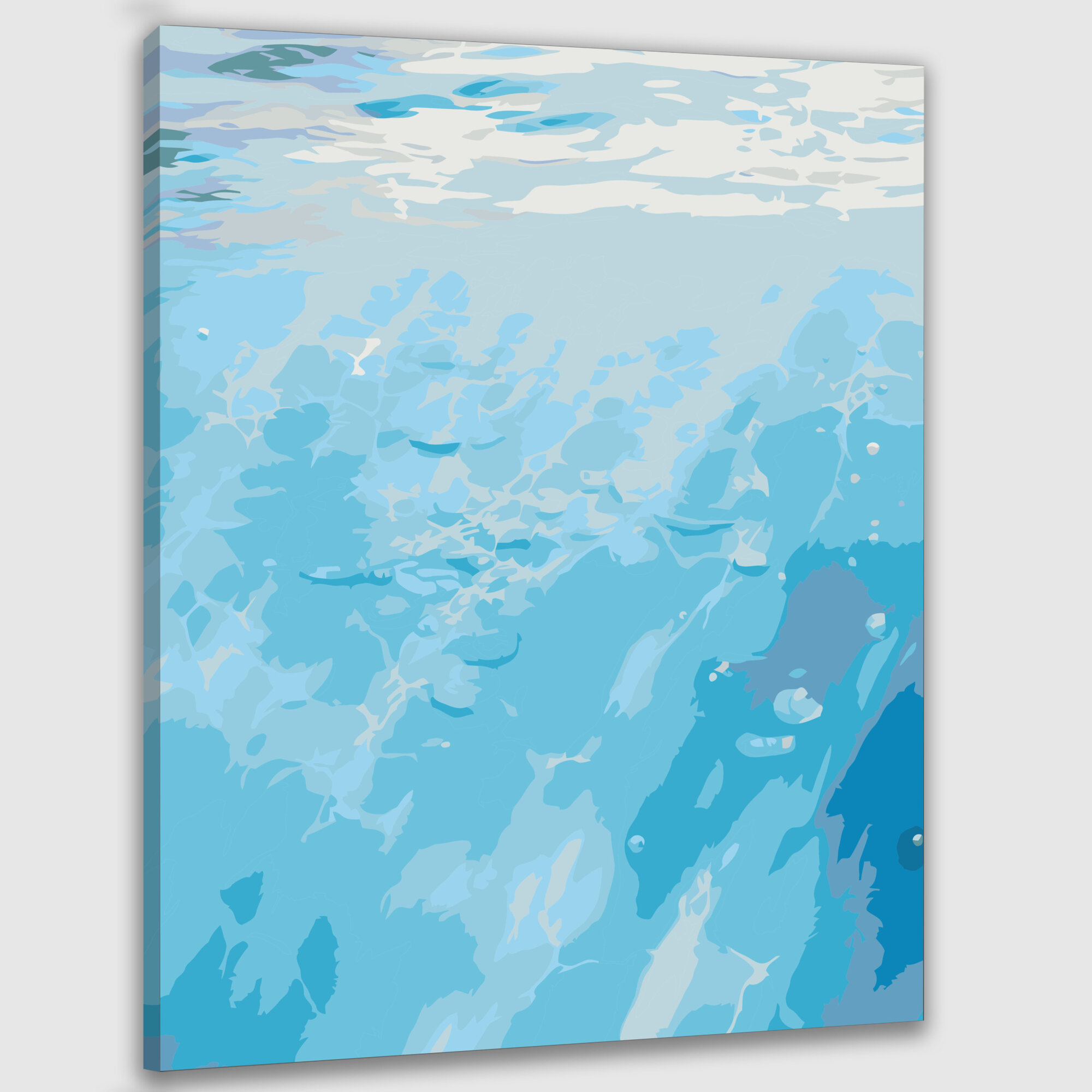 Картина по номерам 40x50 см, акварельная картина, танец солнечного света, лазурное море, мягкие мазки кисти