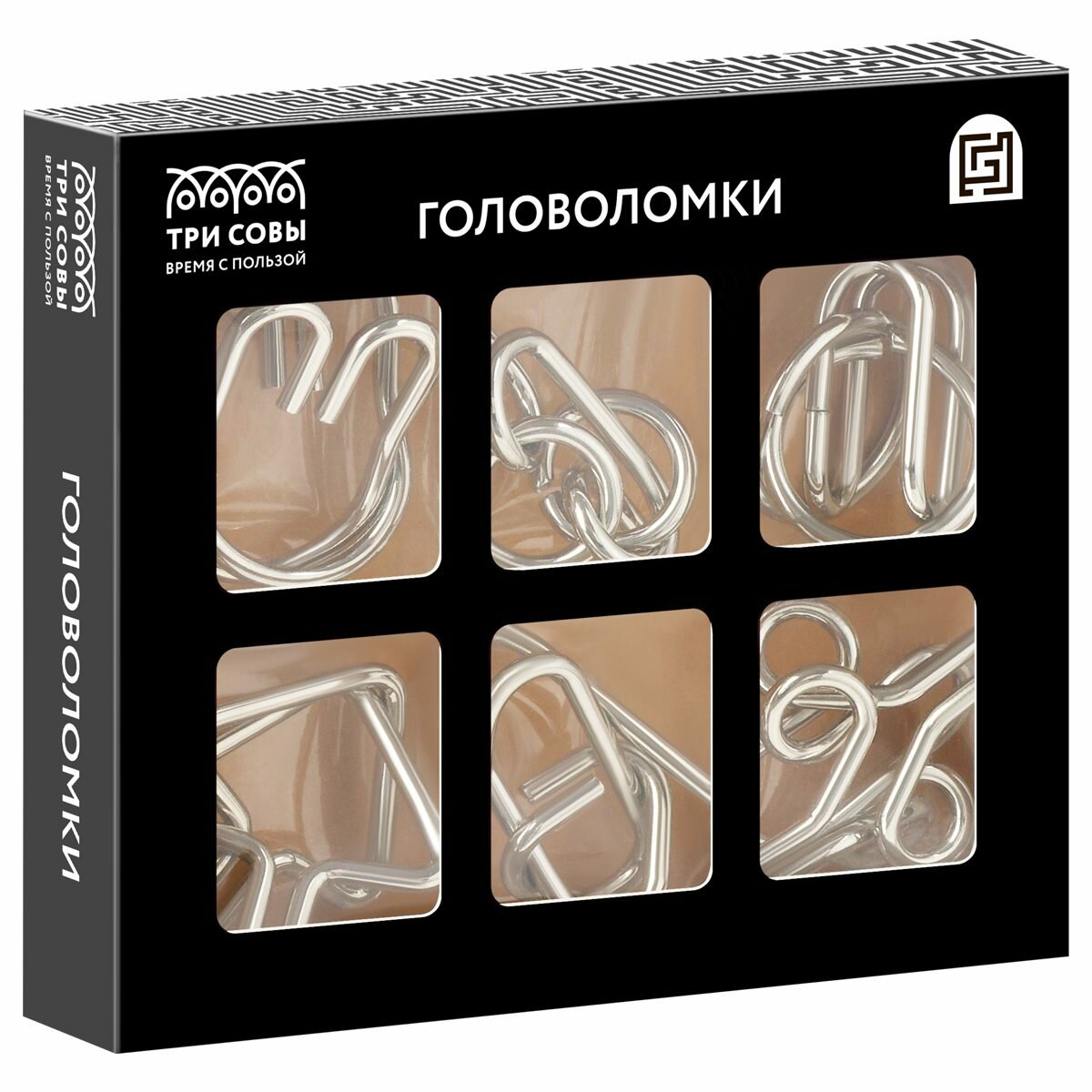 Набор металлических головоломок Три Совы, 6шт, картонная коробка (PM6_17698), 20 уп.