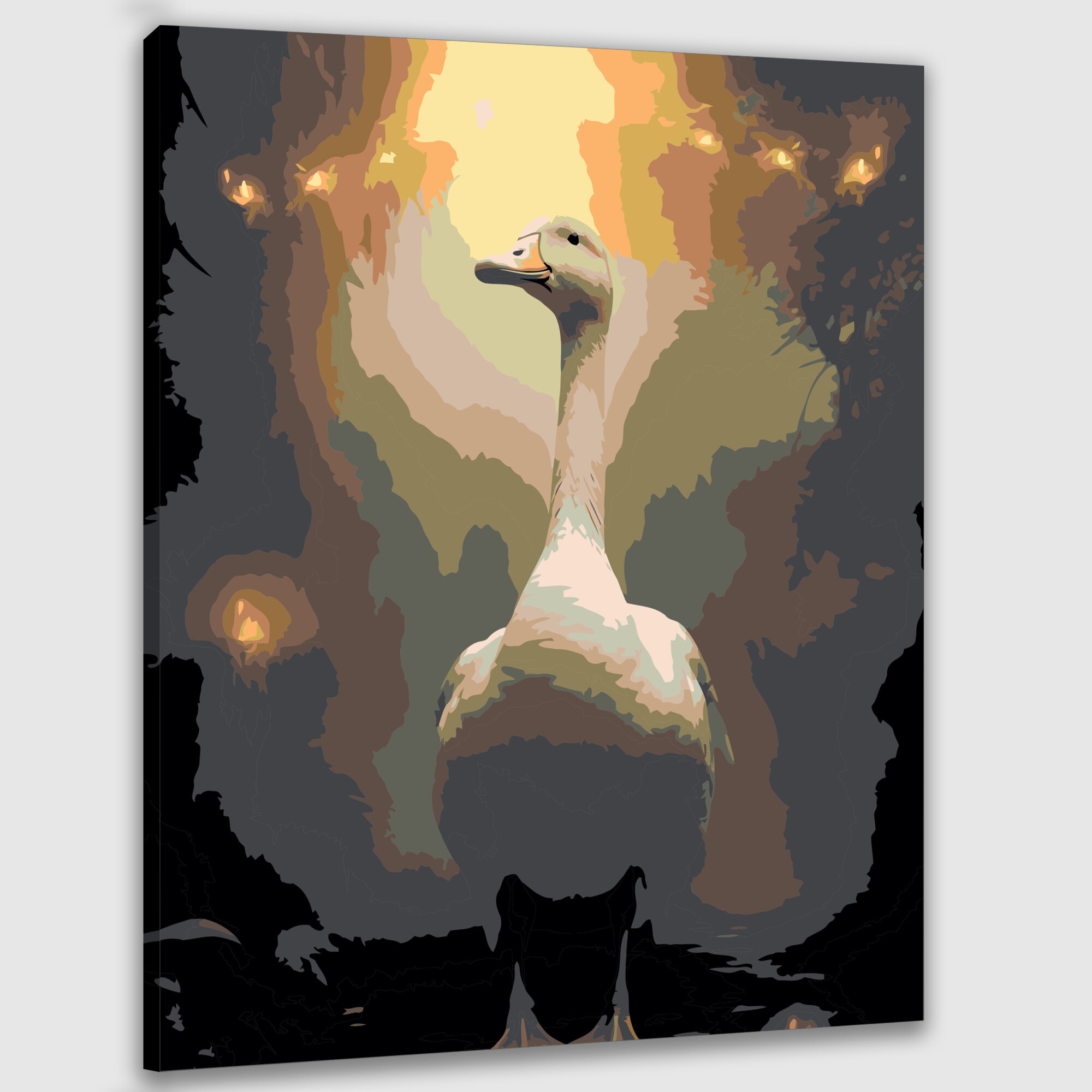 Картина по номерам 40x50 см, гусь, фотография, естественная обстановка, потусторонний оттенок, фольклор, легенды