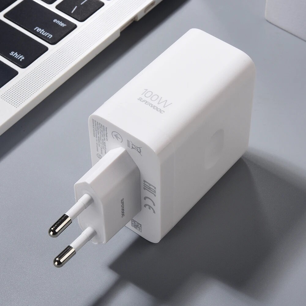 Oneplus 100 Вт SuperVOOC EU Зарядное устройство для быстрой зарядки Адаптер питания USB C Кабель для One Plus 1+ 13 12R 11R Ace3 Ace5 Pro Nord 4 CE 4 3 EU Charger only